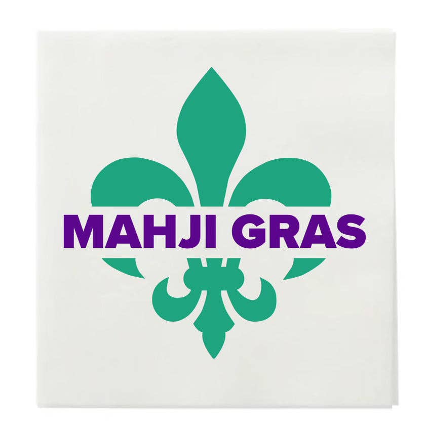 "Mahji Gras" Cocktail Napkins – Let's Go Mahjong