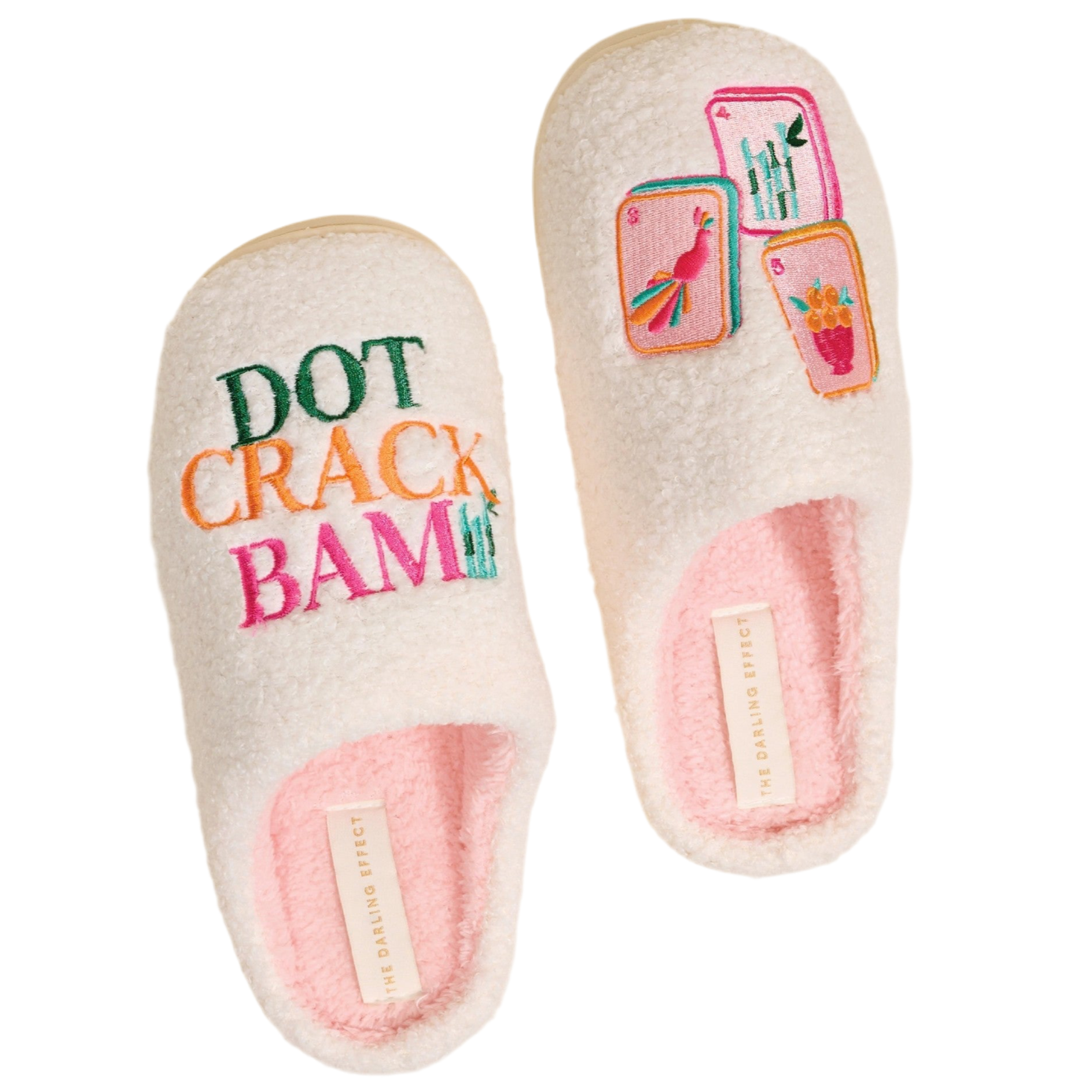Dot Crak Bam Fuzzy Slippers – Let's Go Mahjong